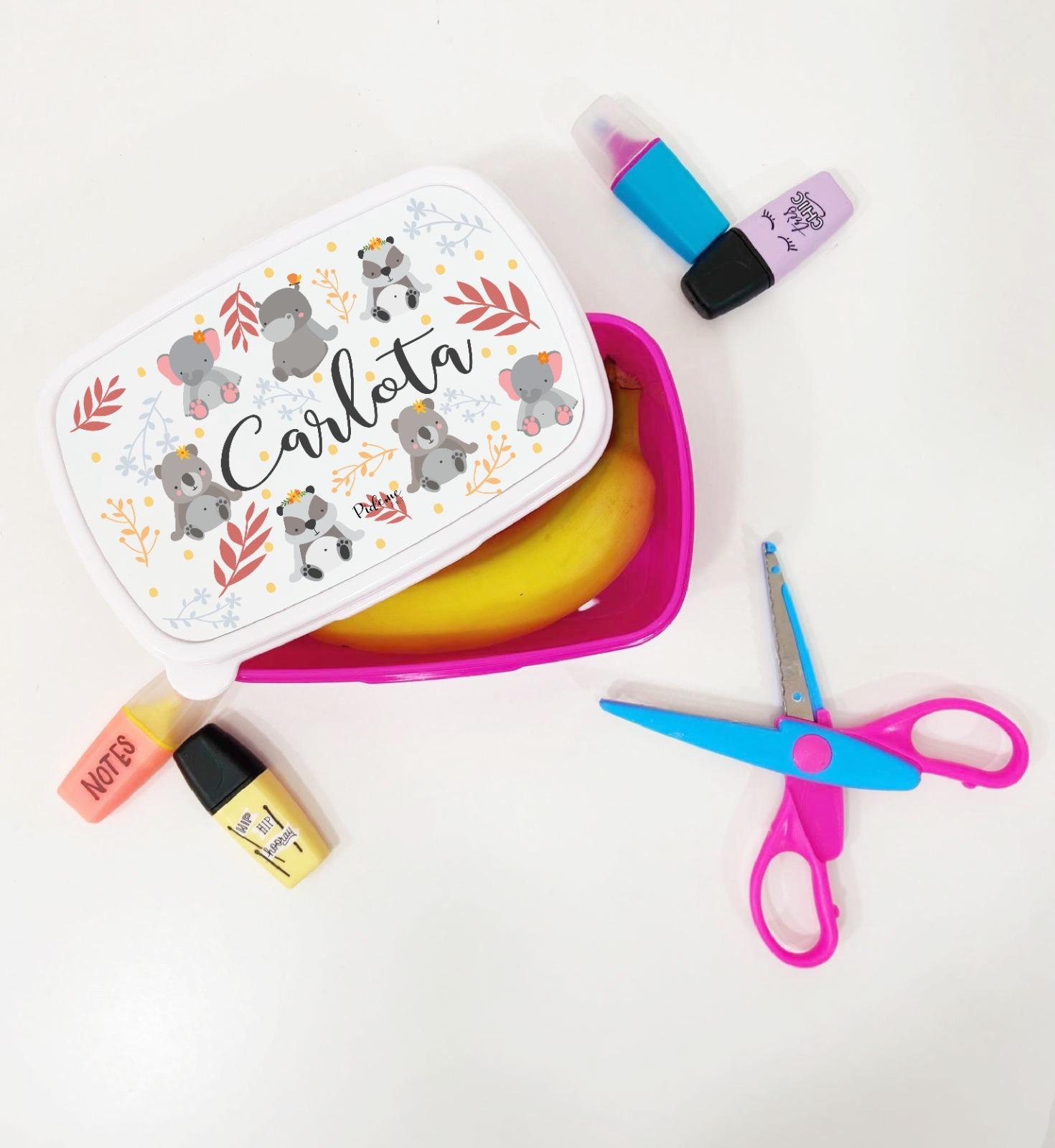 Tupper rosa infantil personalizado | Pídeme Box