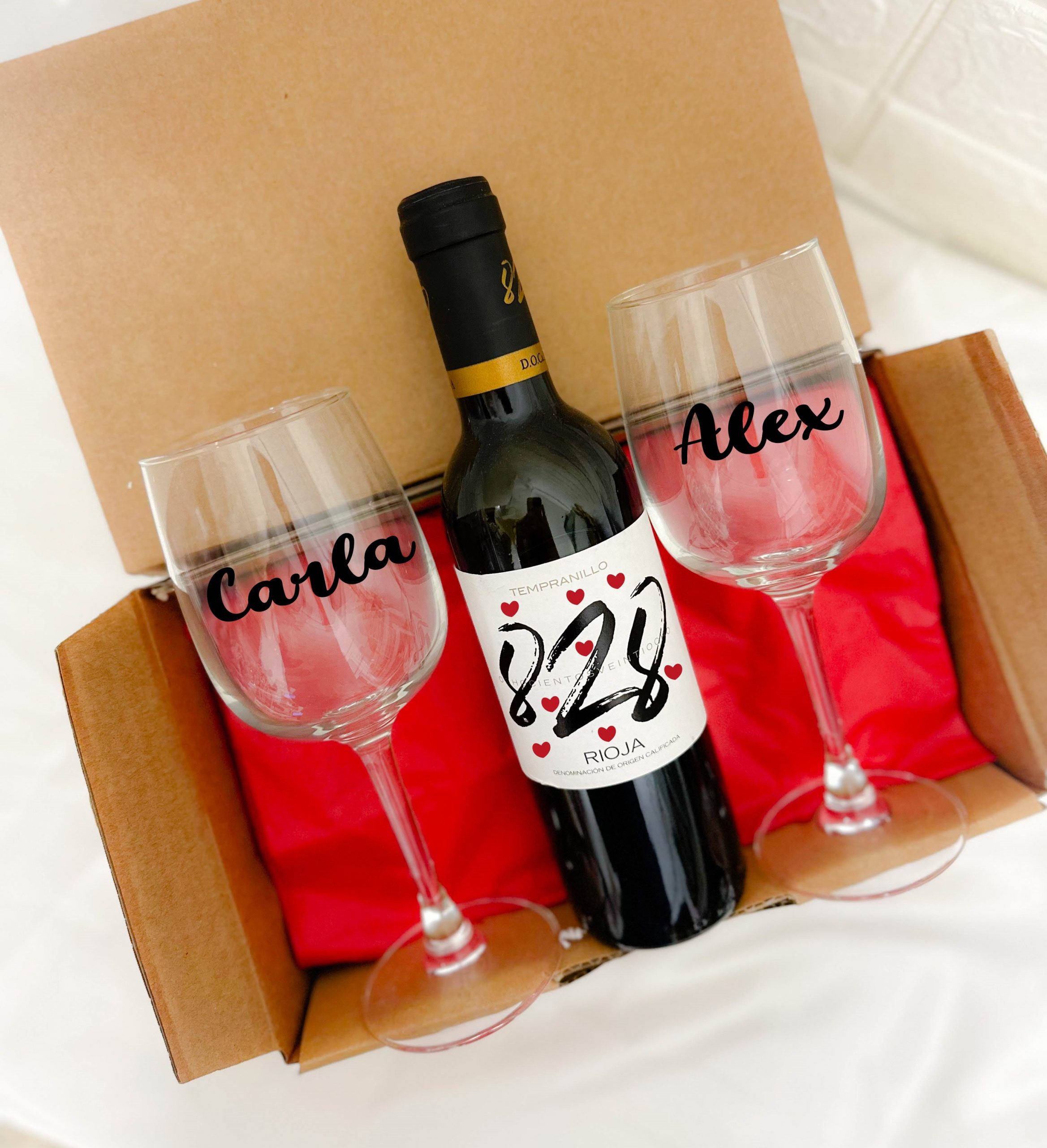 Kit vino personalizado para parejas | Pídeme Box